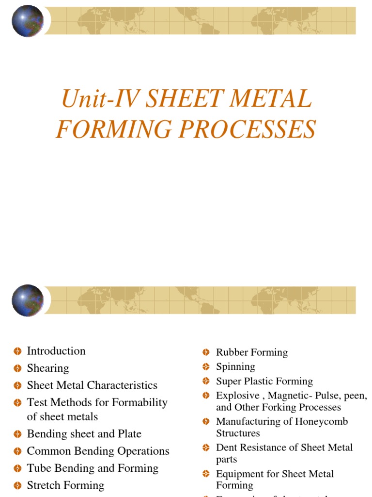 unit-4 sheet metal process.ppt | Sheet Metal | Bending