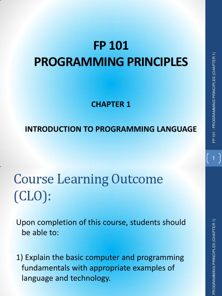 Chapter 1-Introduction To Programming Language | PDF | Computer ...