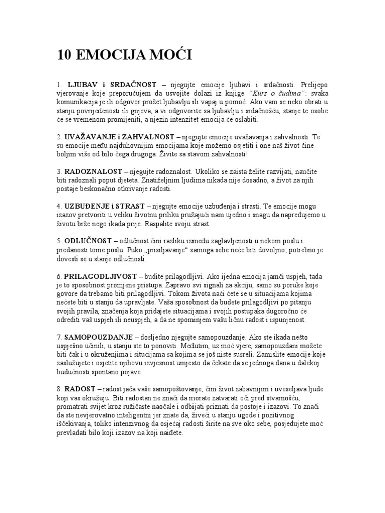 10 Emocija Moći | PDF