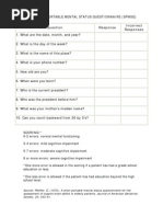 Short Portable Mental Status Questionaire (SPMSQ) | PDF | Questionnaire ...