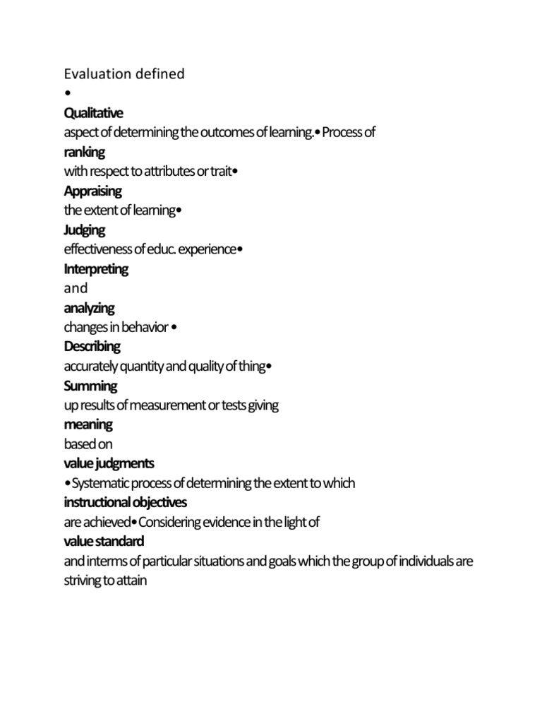 Evaluation Definition | PDF