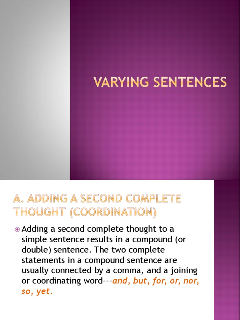 Varying Sentences | Sentence (Linguistics) | Bible