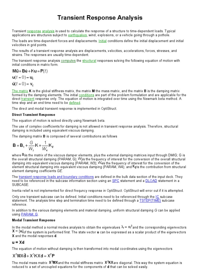 Transient Response Analysis | PDF | Eigenvalues And Eigenvectors | Matrix (Mathematics)