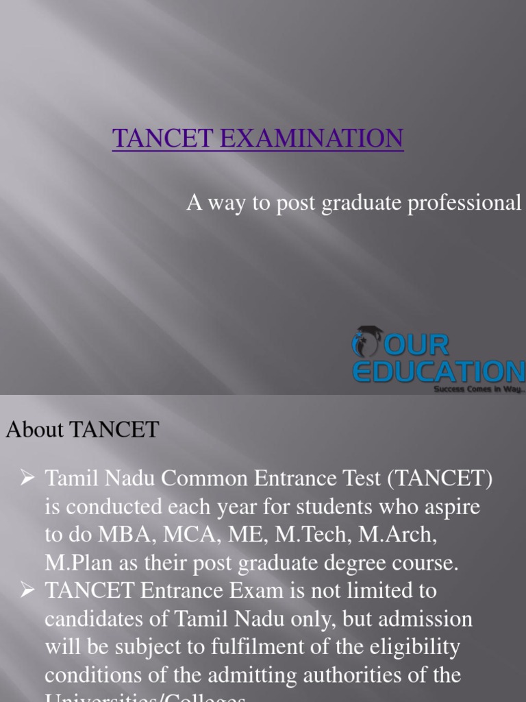 TANCET Exam Overview and Preparation Guide | PDF | Business ...
