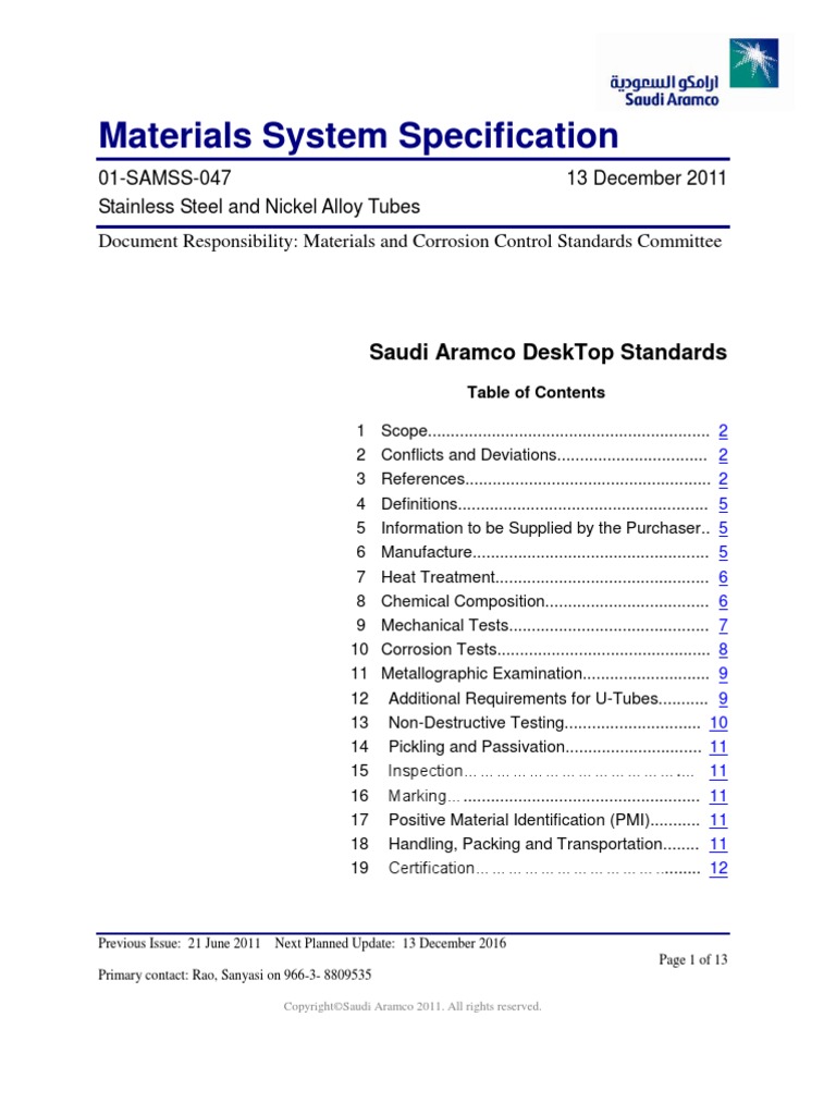 Materials System Specification | PDF | Heat Treating | Stainless Steel