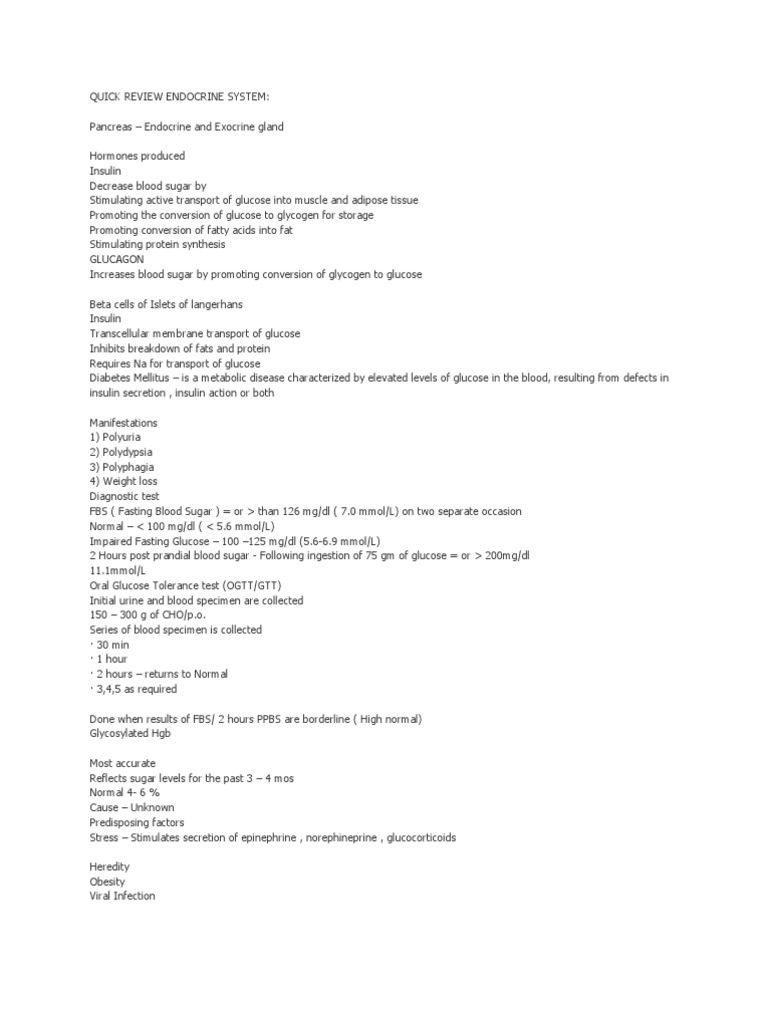 Quick Review Endocrine System | PDF