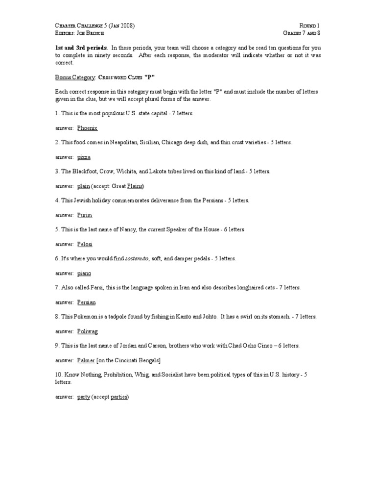 Scholastic Bowl Questions | PDF | Nature | Nature