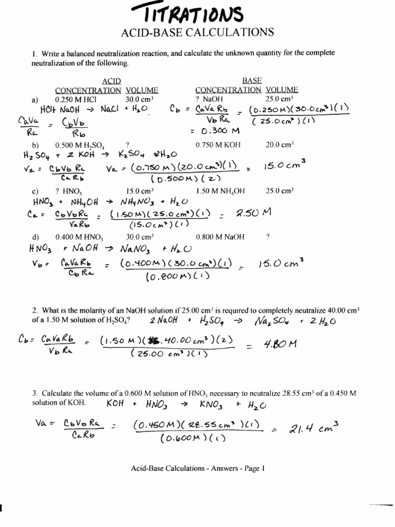 Acid-Ba Se Calculations: - (O.r5o N) Tzo - o "R'-Ax | PDF | Teaching Methods & Materials ...