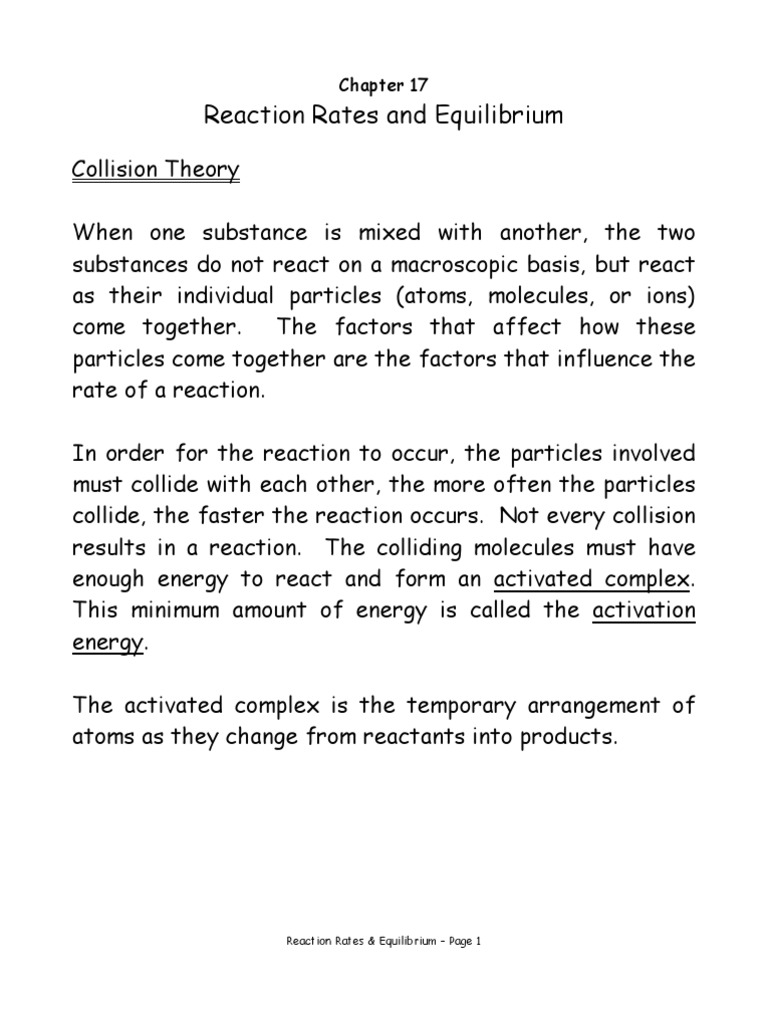 Reaction Rate Notes | PDF | Reaction Rate | Chemical Reactions