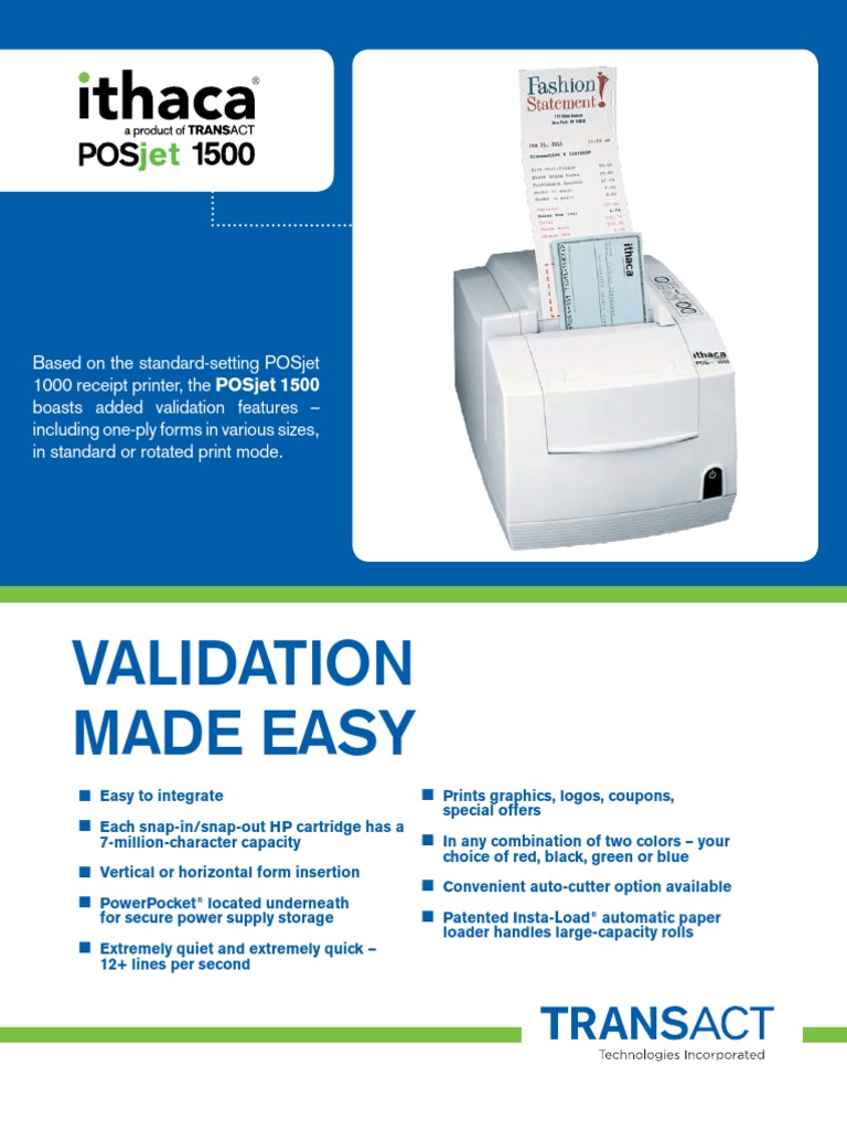 Ithaca POSjet 1500 Printer | PDF | Printer (Computing) | Reliability ...