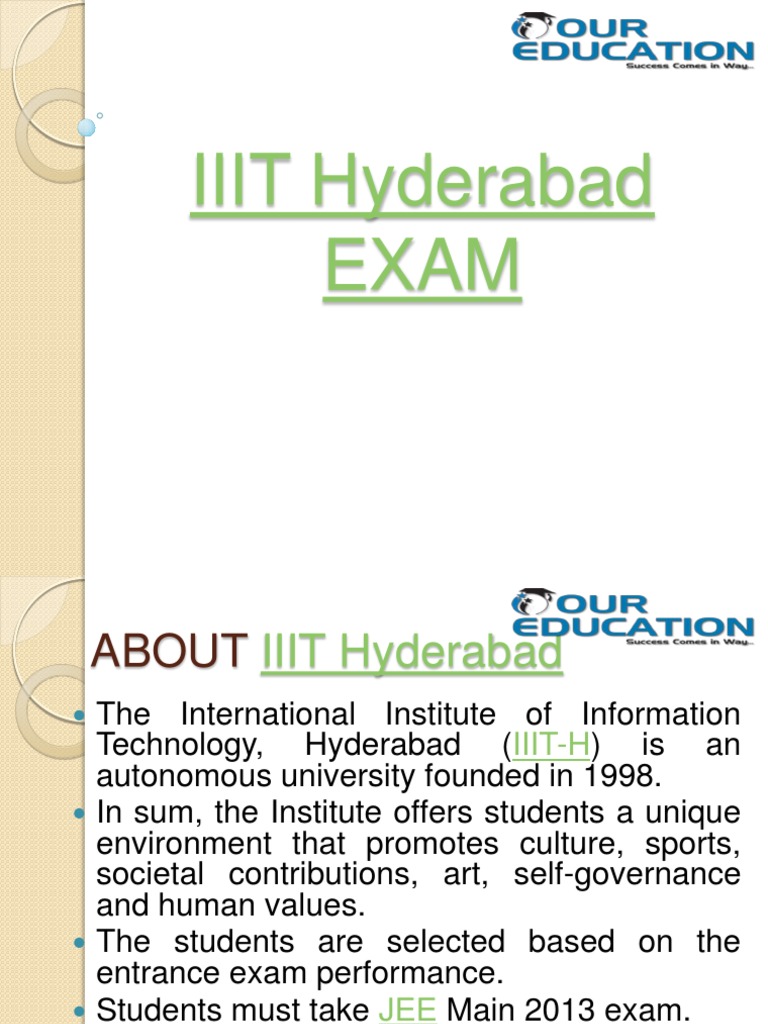 IIIT Hyderabad Exam | PDF | Student Assessment And Evaluation | Academia