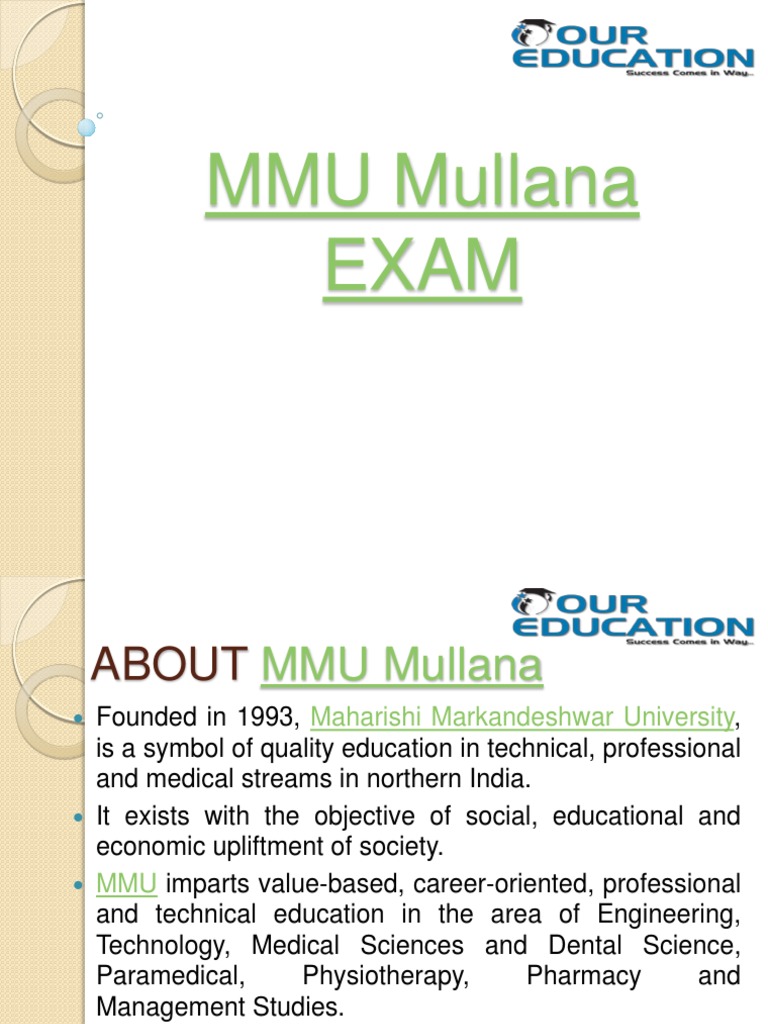 MMU Mullana | PDF | Test (Assessment) | Secondary Education
