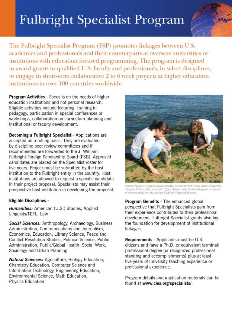 Fulbright Specialist Program: Program Activities - Focus Is On The ...