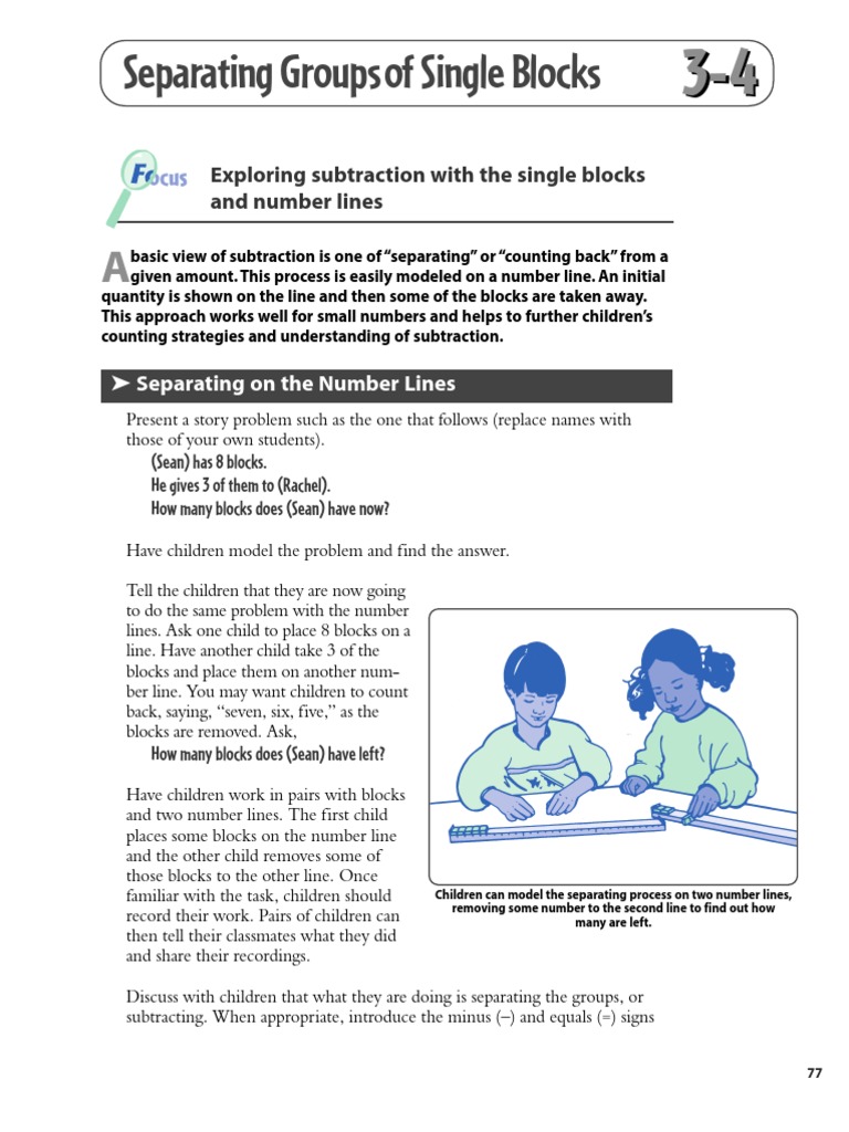 Separating Groups of Single Blocks | PDF | Subtraction | Pedagogy