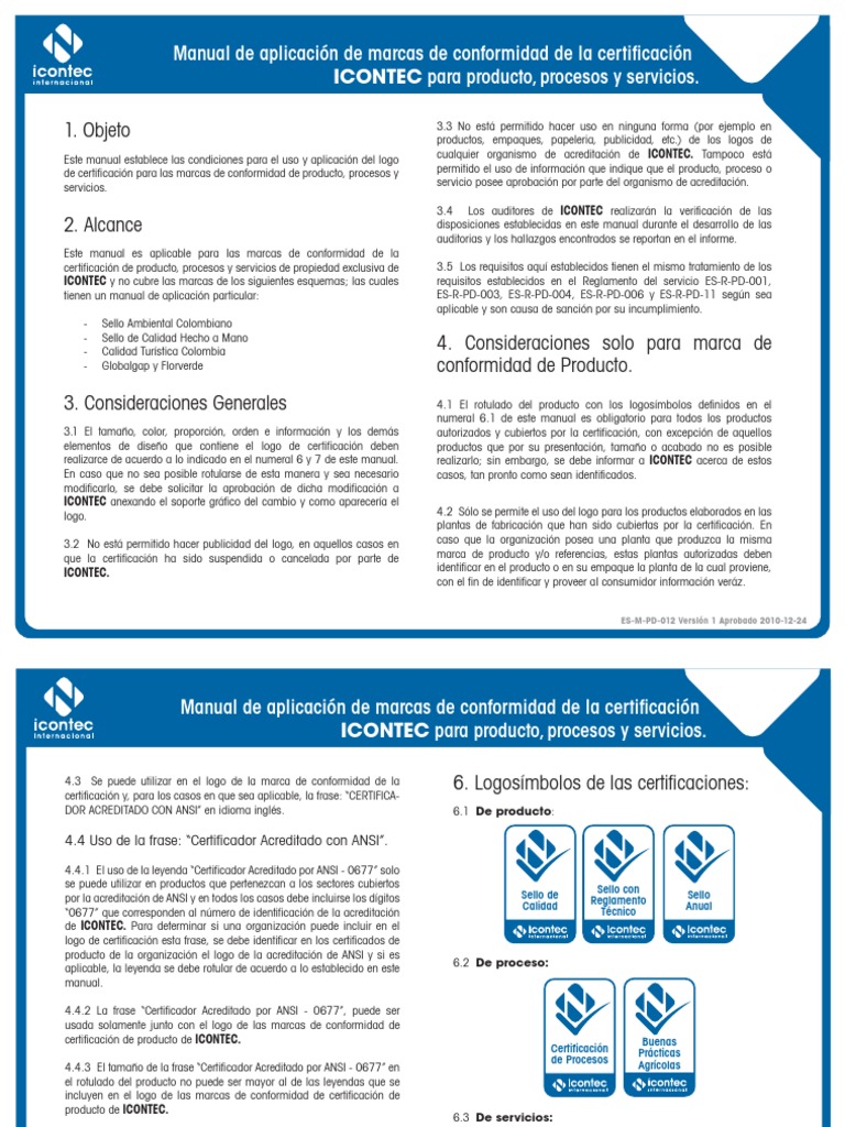 Manual de Aplicacion Para Producto, Procesos y Servicios | Calidad (comercial) | Color