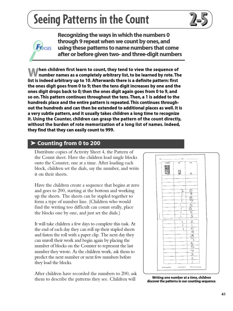 Seeing Patterns in The Count | PDF | Psychological Concepts | Learning
