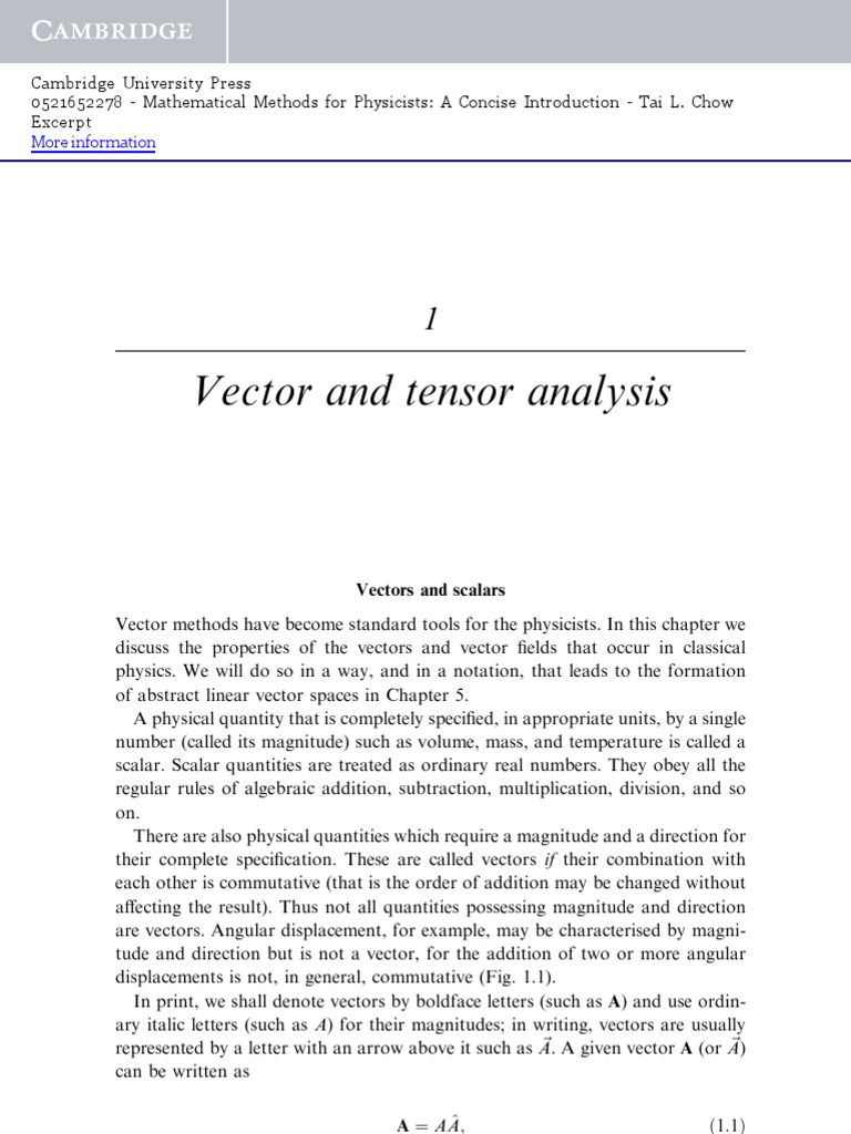 Vector and Tensor Analysis | PDF | Euclidean Vector | Norm (Mathematics)