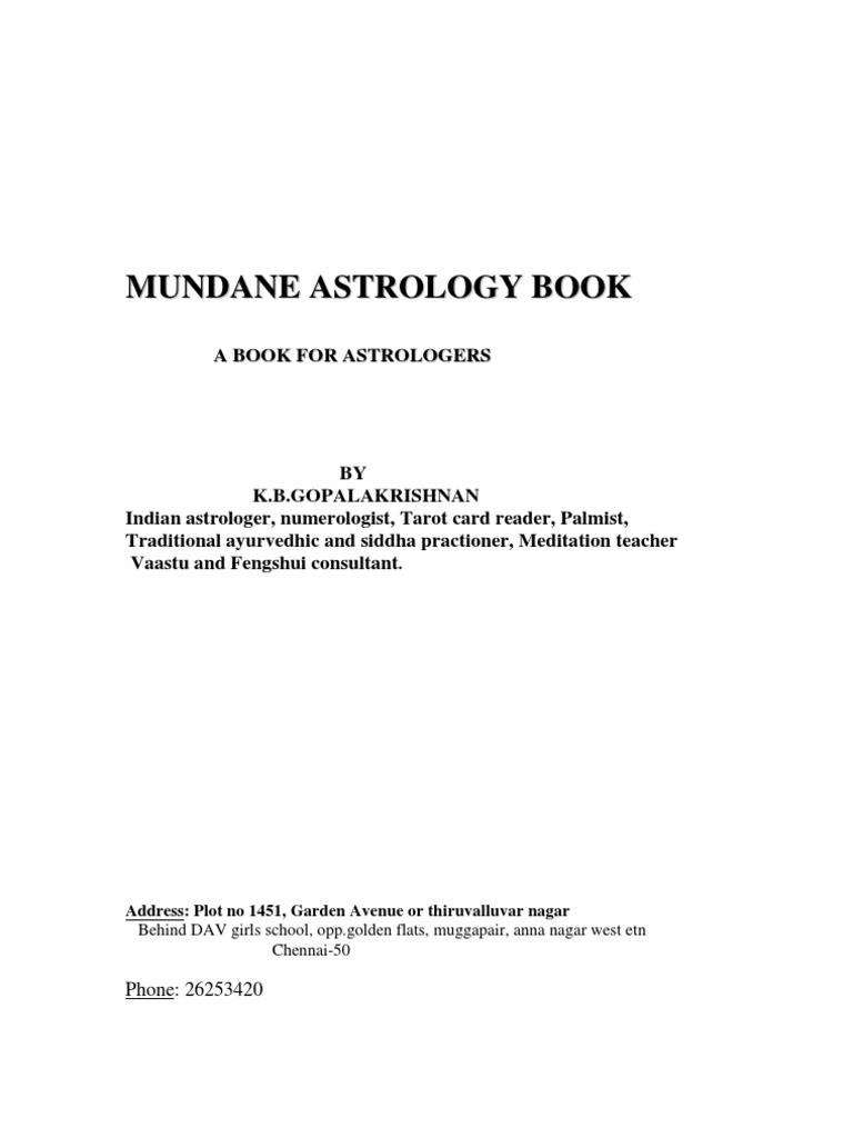 Practical Guide to Mundane Astrology | PDF | Self-Improvement