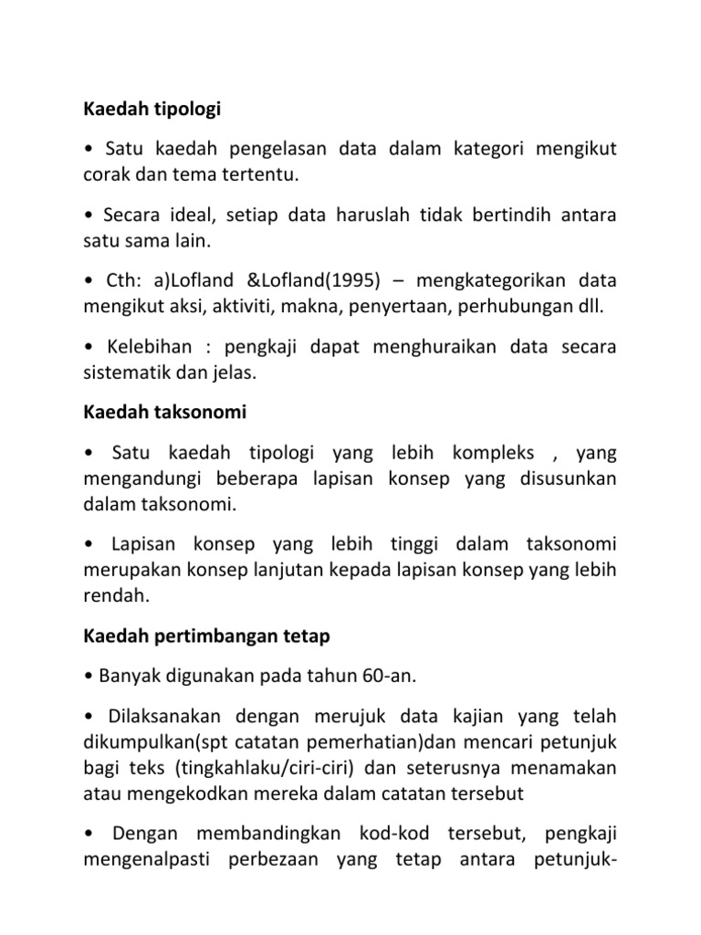 Kaedah Tipologi | PDF