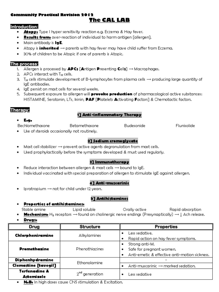 The Cal Lab: Community Practical Revision 2012 | PDF