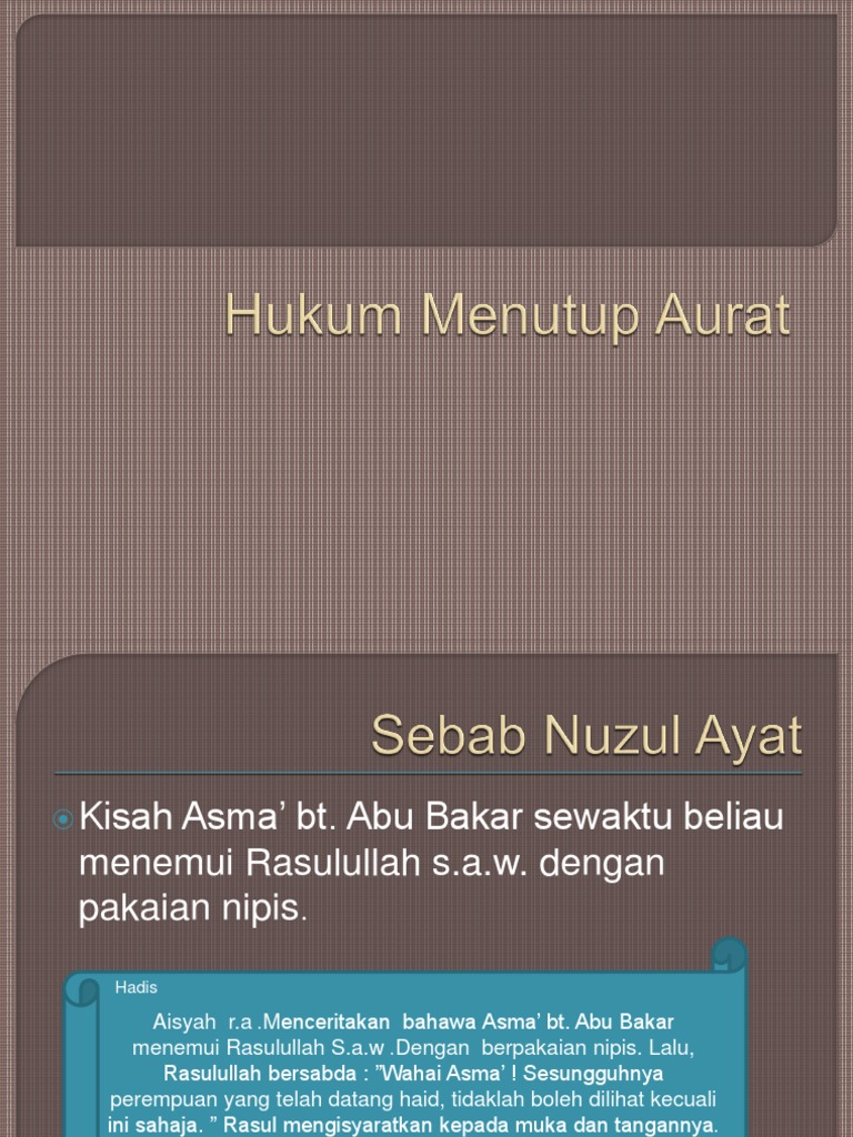 Hukum Menutup Aurat | PDF