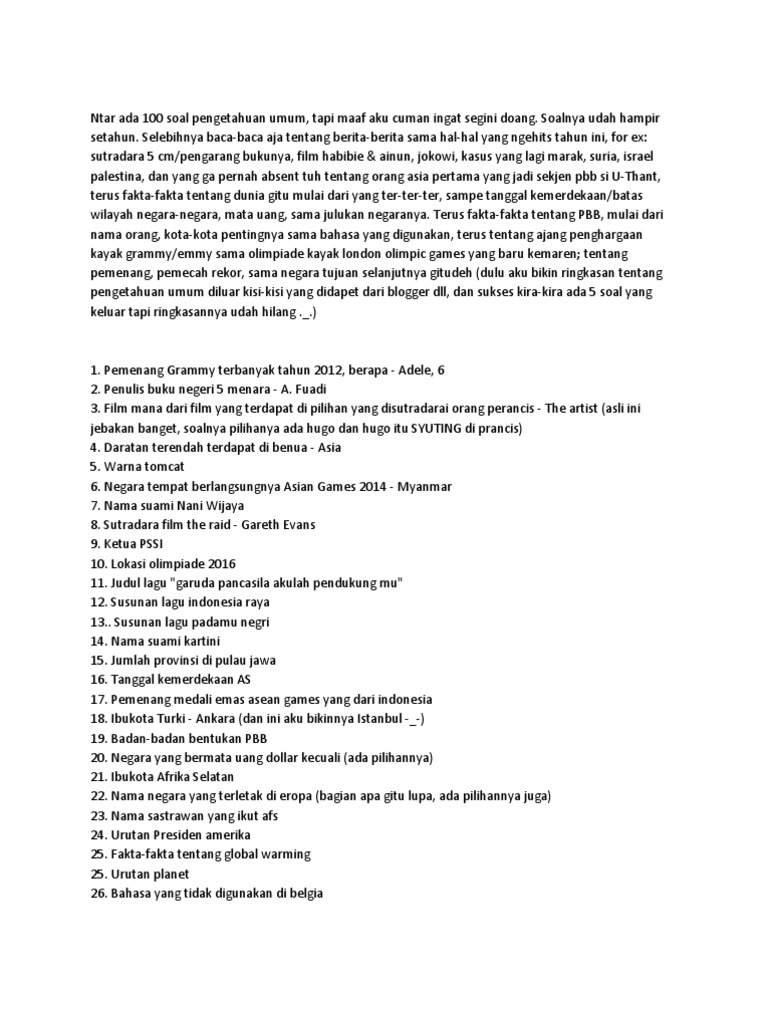 Contoh Soal AFS | PDF