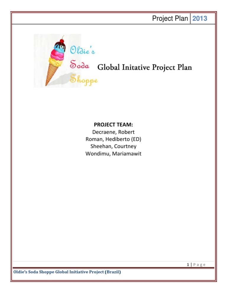 Project Completion Plan - Oldie's Global Initiative Project | PDF | Rio ...