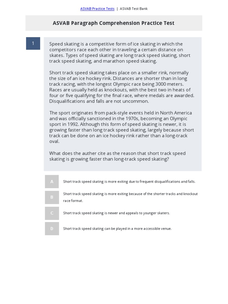 ASVAB Paragraph Comprehension Practice Test 4 | PDF | Petroleum ...