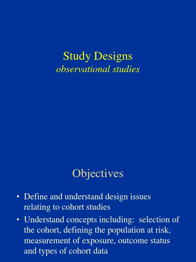 Cohort Design | PDF | Cohort Study | Incidence (Epidemiology)