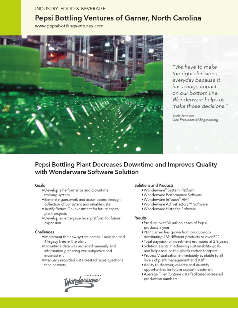 Pepsi Bottling Ventures of Garner, North Carolina | PDF | Pepsi Co ...