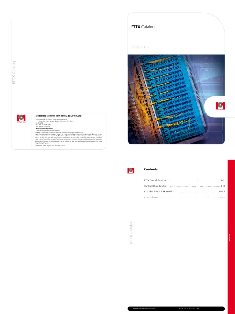 FTTX Catalog | PDF | Fiber To The X | Optical Fiber