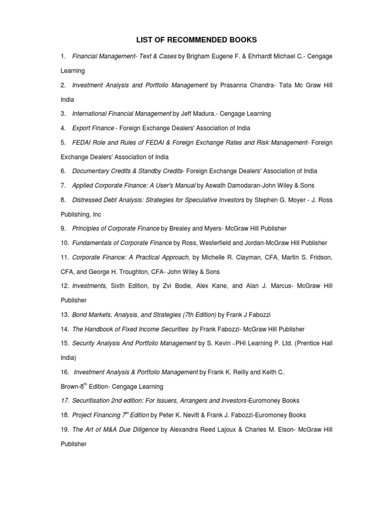 Financial Management Book List | PDF | Foreign Exchange Market ...