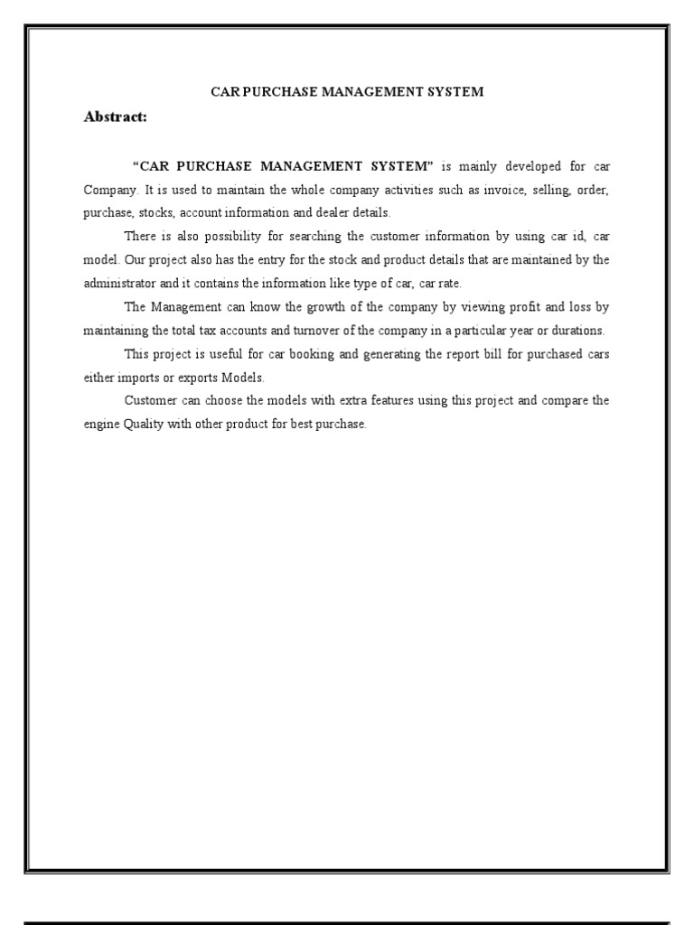 Car Purchase Management System | PDF | Invoice | Computer Hardware