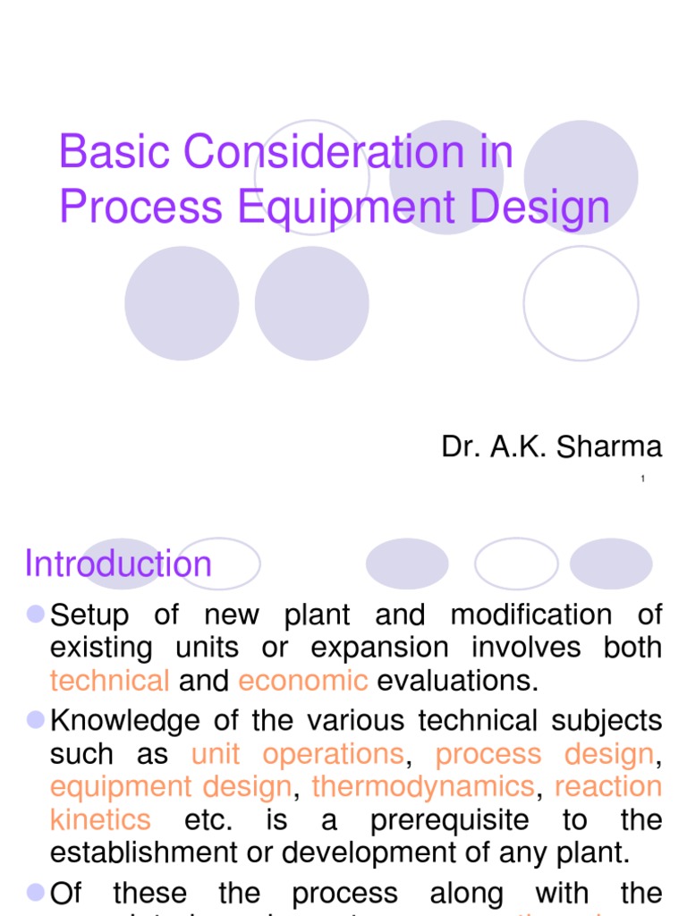 Basic Consideration in Process Equipment Design | PDF | Belt ...