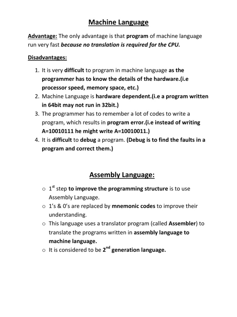 Machine Language | PDF | Assembly Language | Computer Program Machine Language | PDF | Assembly Language | Computer Program