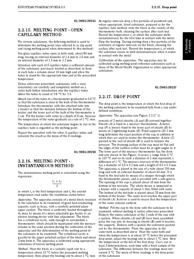 2.2.16. Melting Point - Instantaneous Method | PDF | Thermometer ...