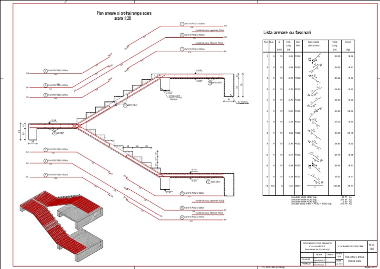R06 Plan Armare Si Cofraj Rampa Scara | PDF