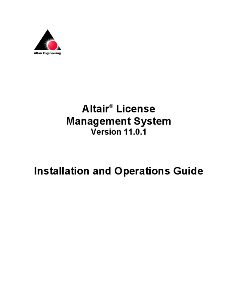 Altair License Management System 11 0 1 | PDF | Installation (Computer ...