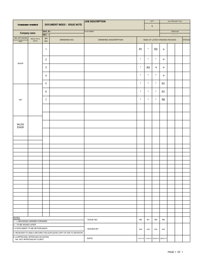 Format For Drawing Issue Note | PDF