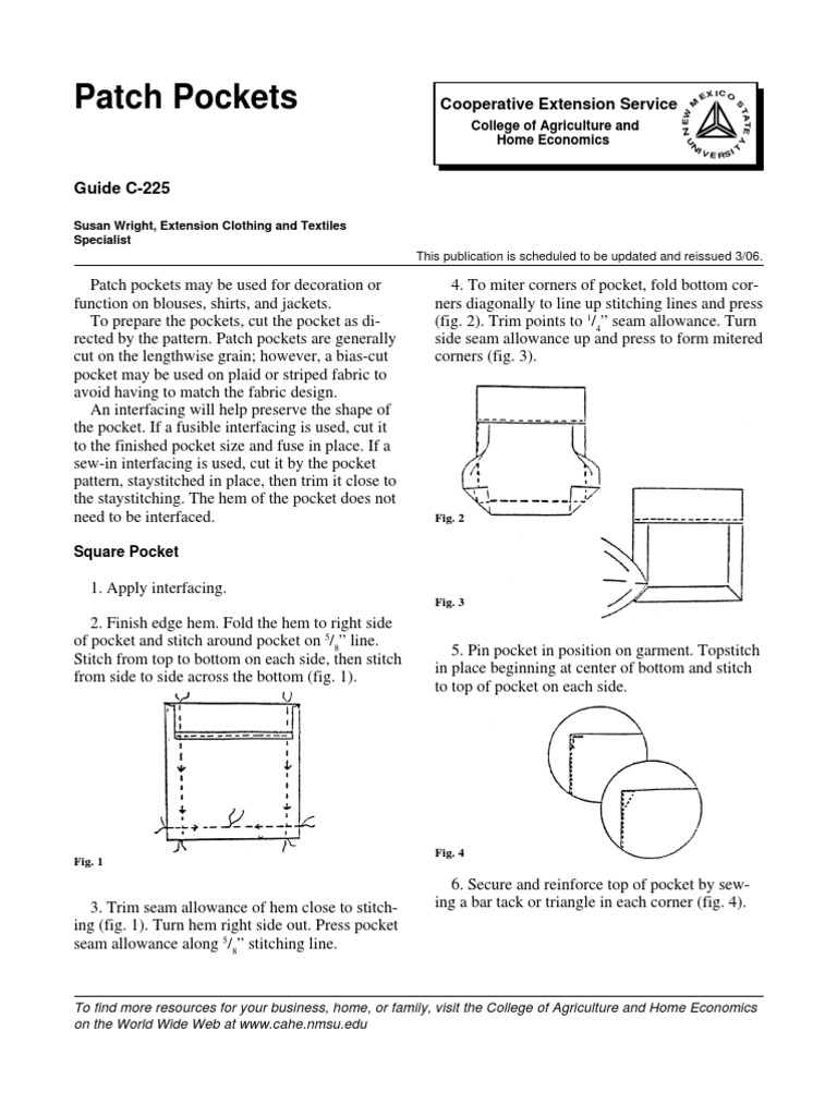 Patch Pockets.pdf | Seam (Sewing) | Softlines (Retail)