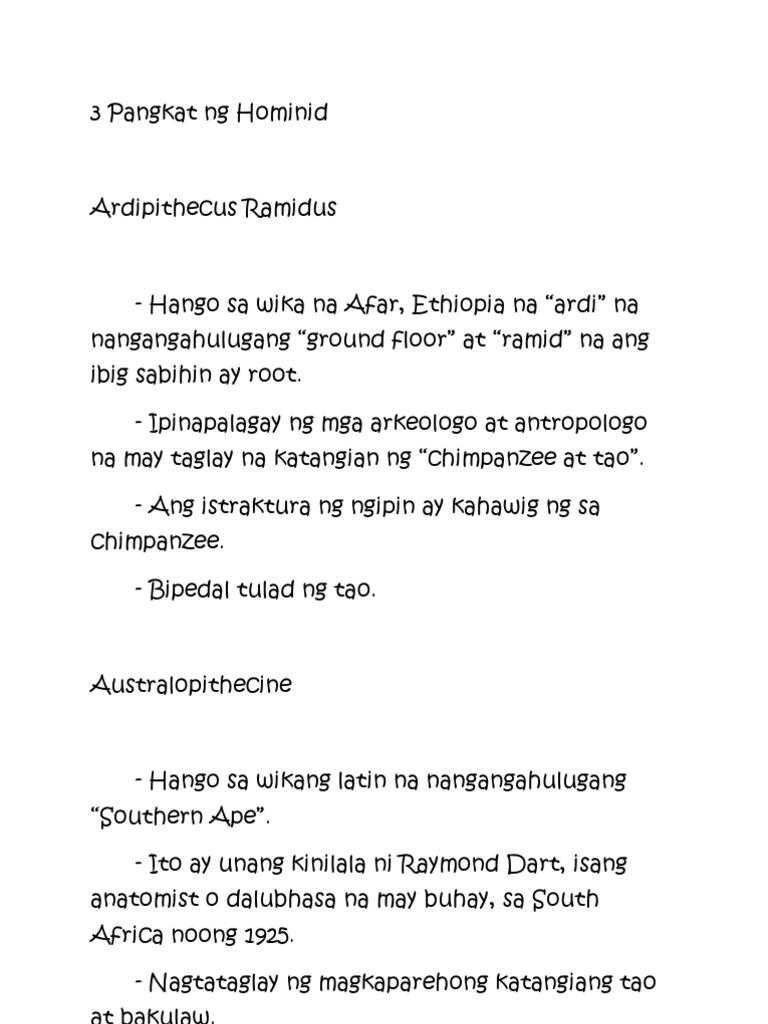 3 Pangkat NG Hominid | PDF