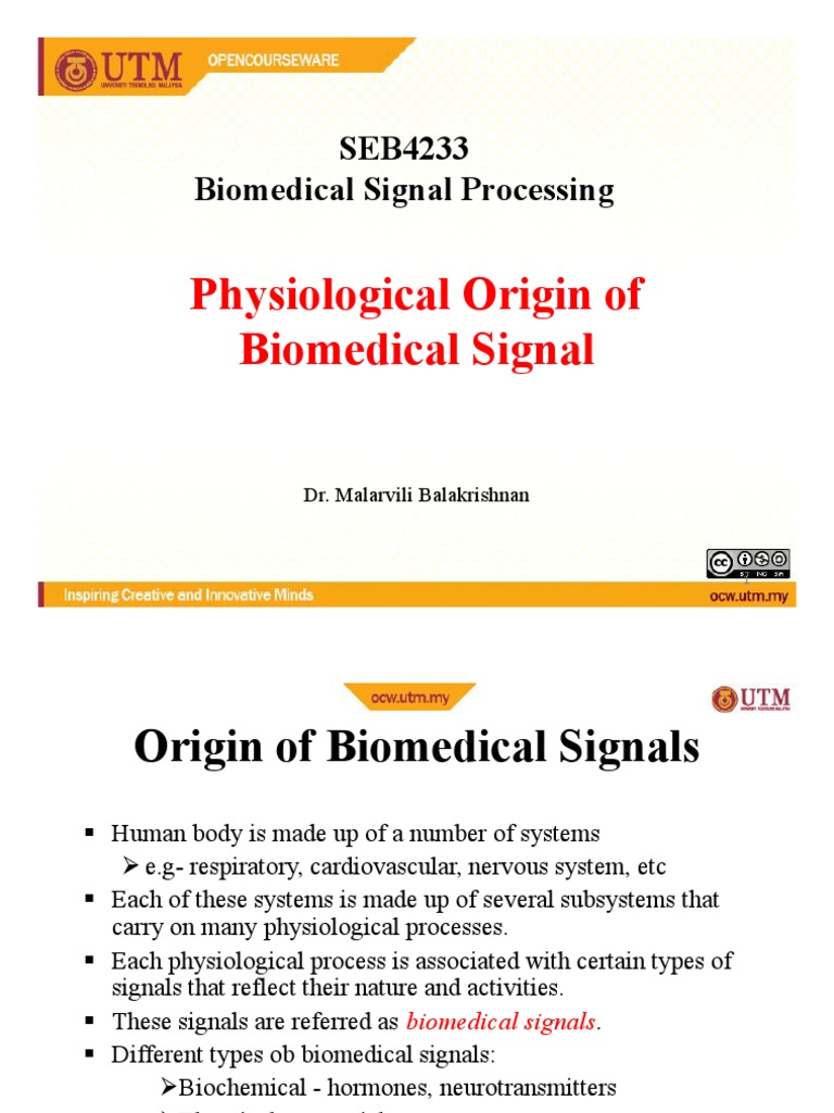 Physiological Origin of Biomedical Signal | PDF | Electrocardiography ...