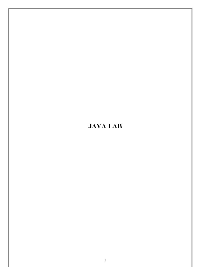 Java Lab Pdf Method Computer Programming Class Computer