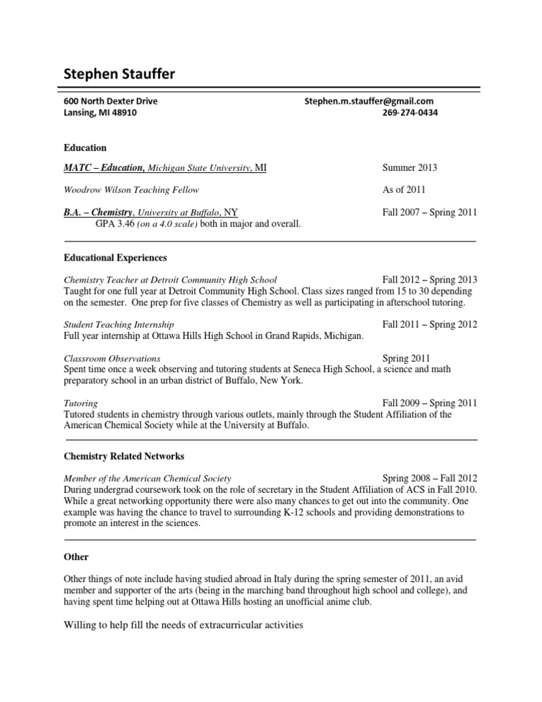 Stephen M Stauffer Resume | PDF