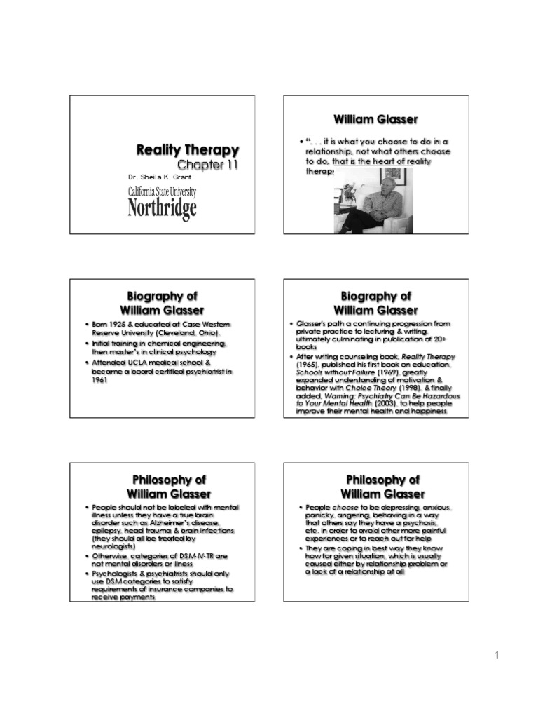 William Glasser's Choice Theory: An Overview of the Philosopher and Psychologist's Views on ...