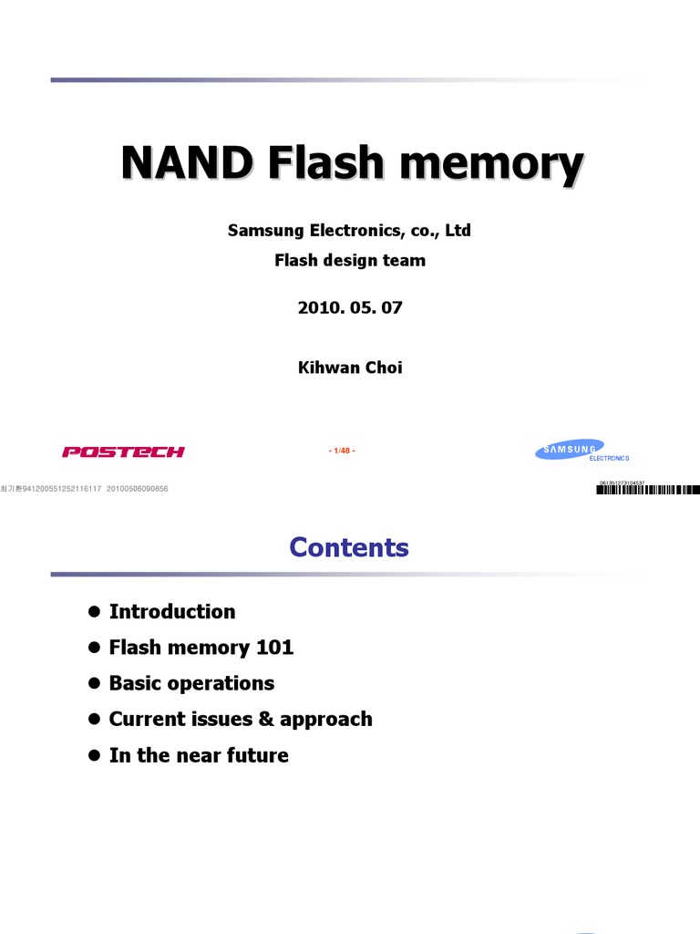 Flash Memory Design Pohang 2010-05-071 | PDF | Flash Memory | Computer Data Storage
