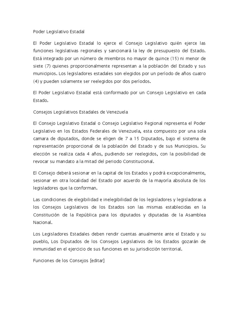 Poder Legislativo Estadal | PDF | Ciencias sociales | Derecho