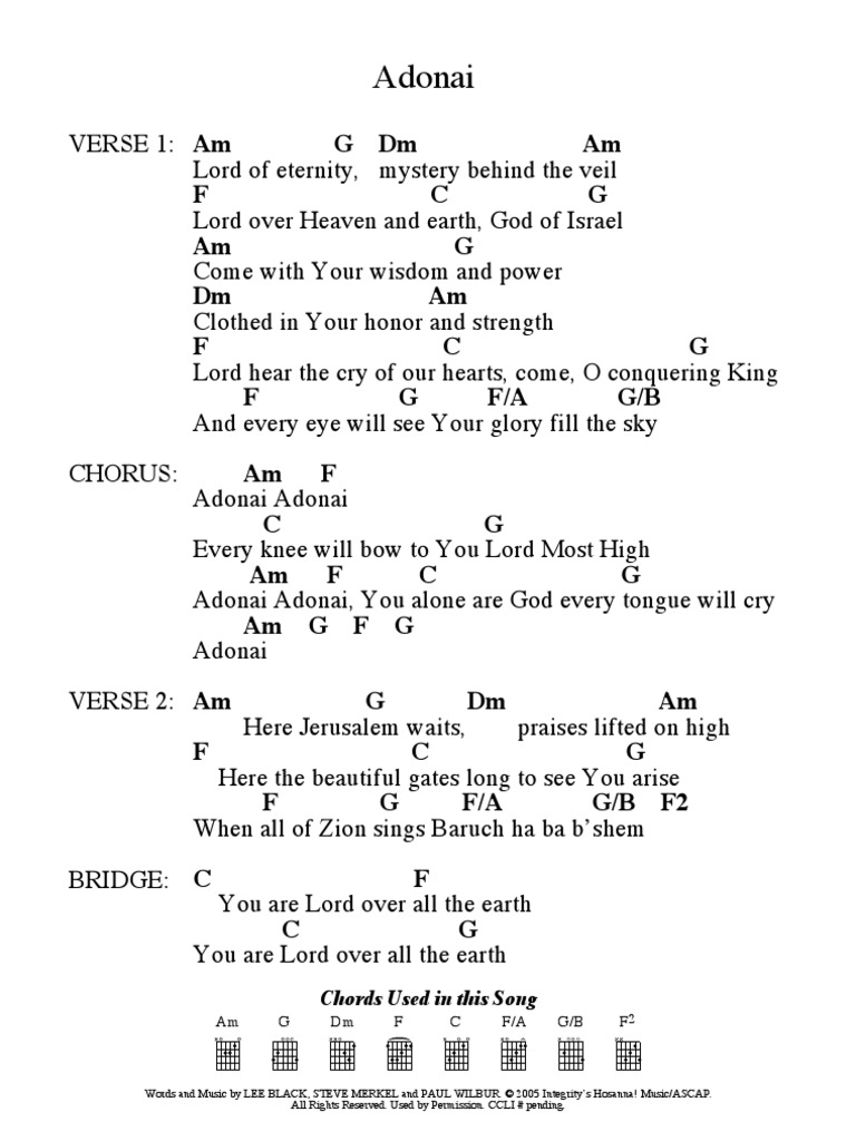 Adonai: Chords Used in This Song | PDF