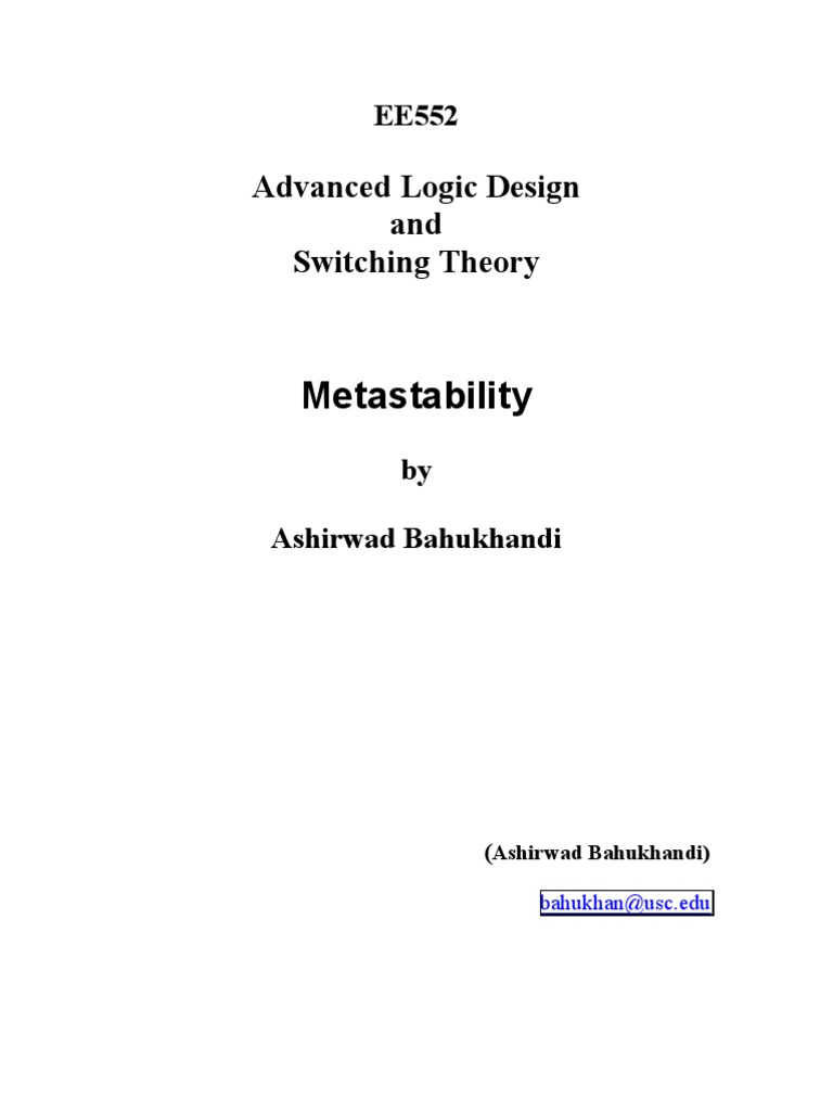 Metastability | PDF | Electrical Engineering | Electronic Design