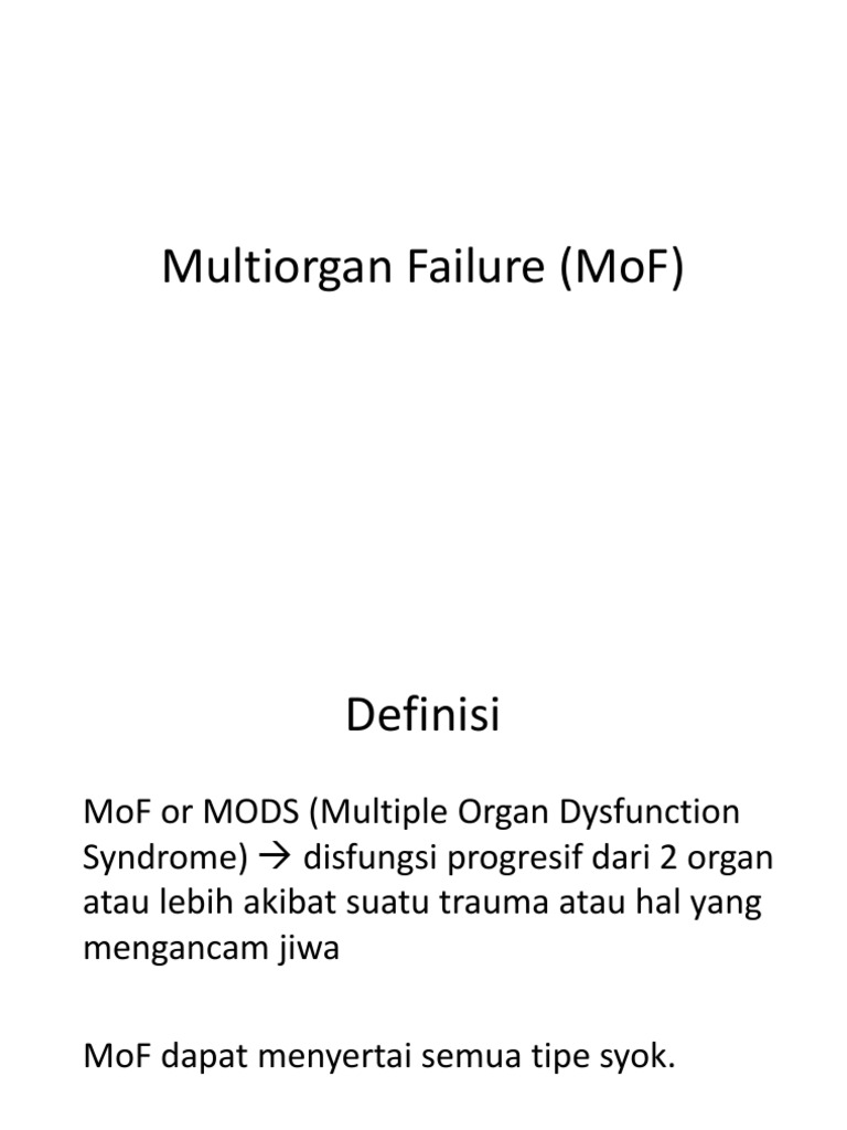 Multiorgan Failure dan Penanganannya | PDF